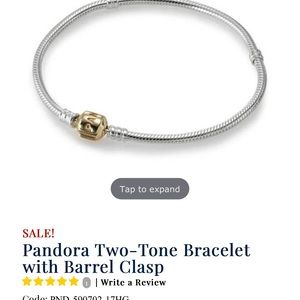 Pandora | Jewelry | Pandora Sterling Silver Bracelet With 4k Gold Snap ...